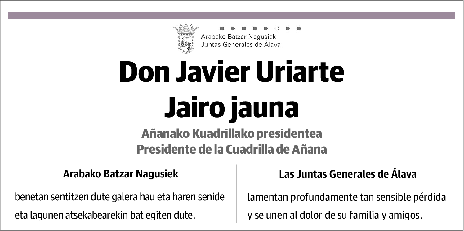 Javier Uriarte Jairo | Esquela | El Correo